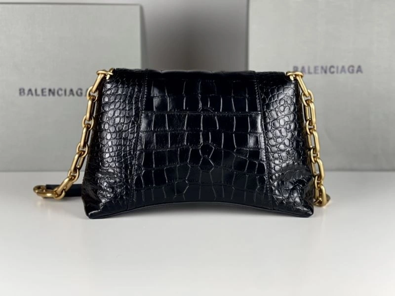 Official Balenciaga Hourglass Crocodile Pattern Chain Shoulder Bag