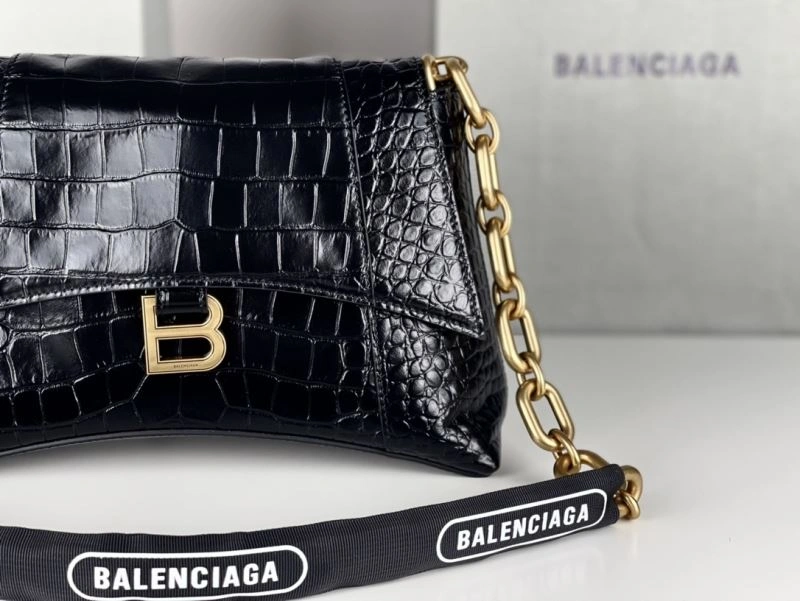 Official Balenciaga Hourglass Crocodile Pattern Chain Shoulder Bag