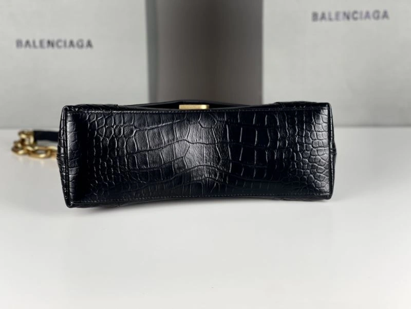Official Balenciaga Hourglass Crocodile Pattern Chain Shoulder Bag