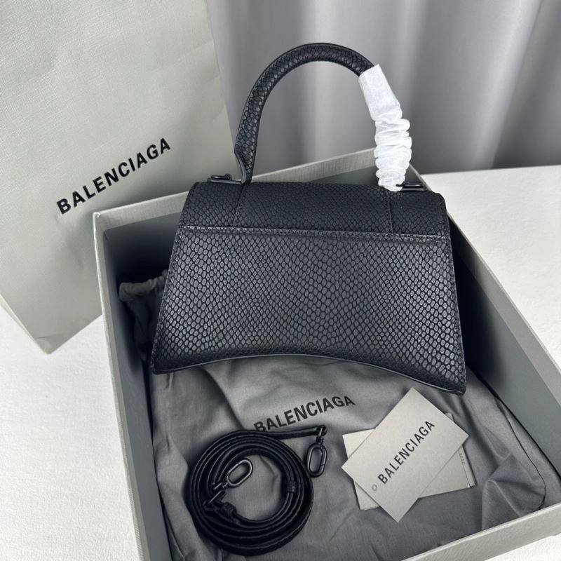 1:1 copy Balenciaga Hourglass Crocodile-Patterned Bag - S Size