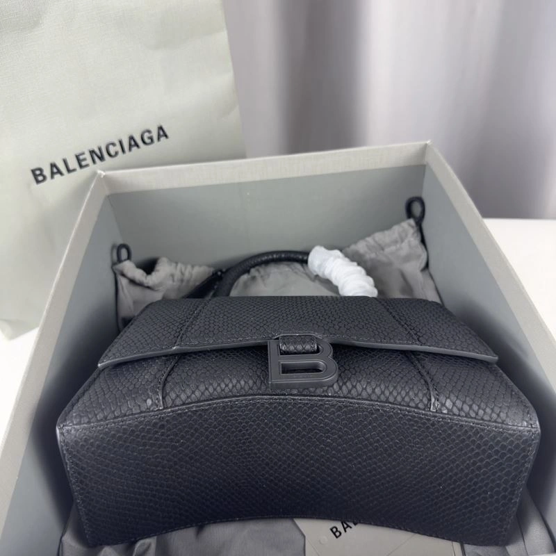 1:1 copy Balenciaga Hourglass Crocodile-Patterned Bag - S Size