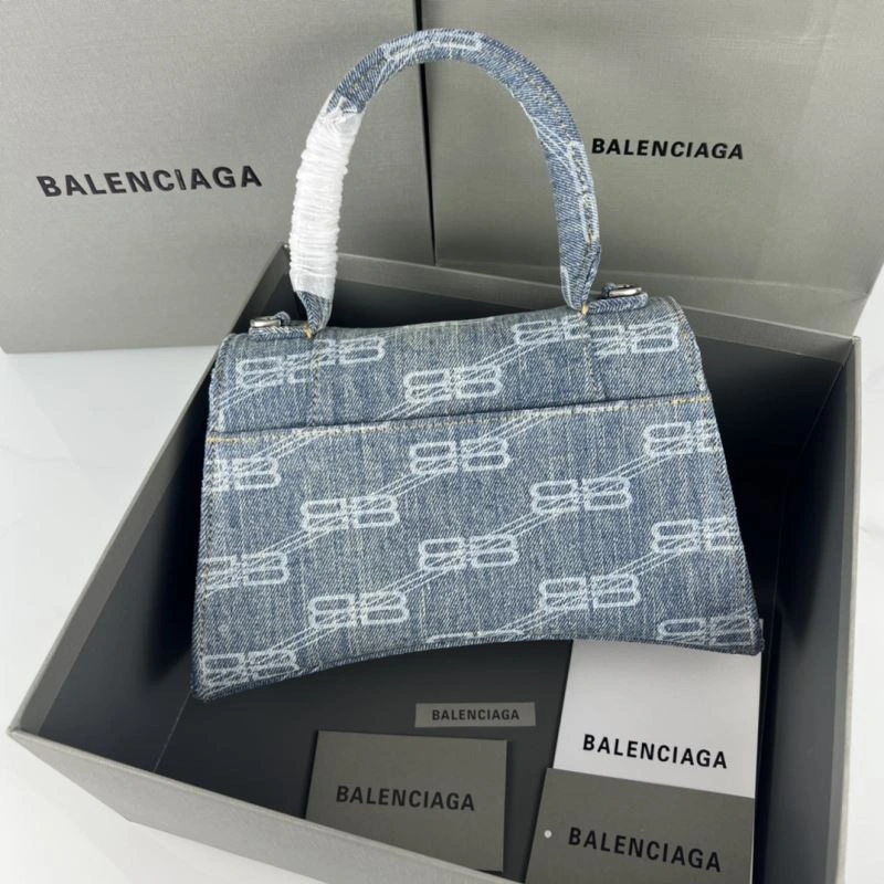 Cut-rate Balenciaga Hourglass Denim Blue Leather Bag - Chic Crescent Design