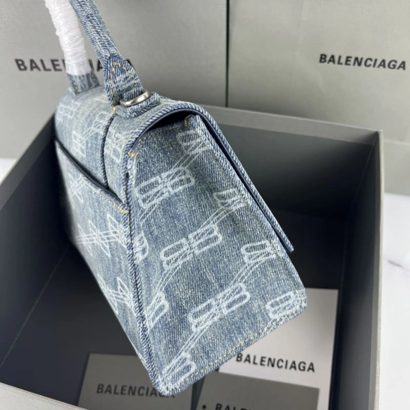 Cut-rate Balenciaga Hourglass Denim Blue Leather Bag - Chic Crescent Design