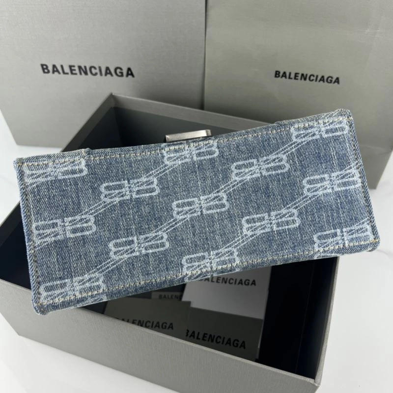 Cut-rate Balenciaga Hourglass Denim Blue Leather Bag - Chic Crescent Design