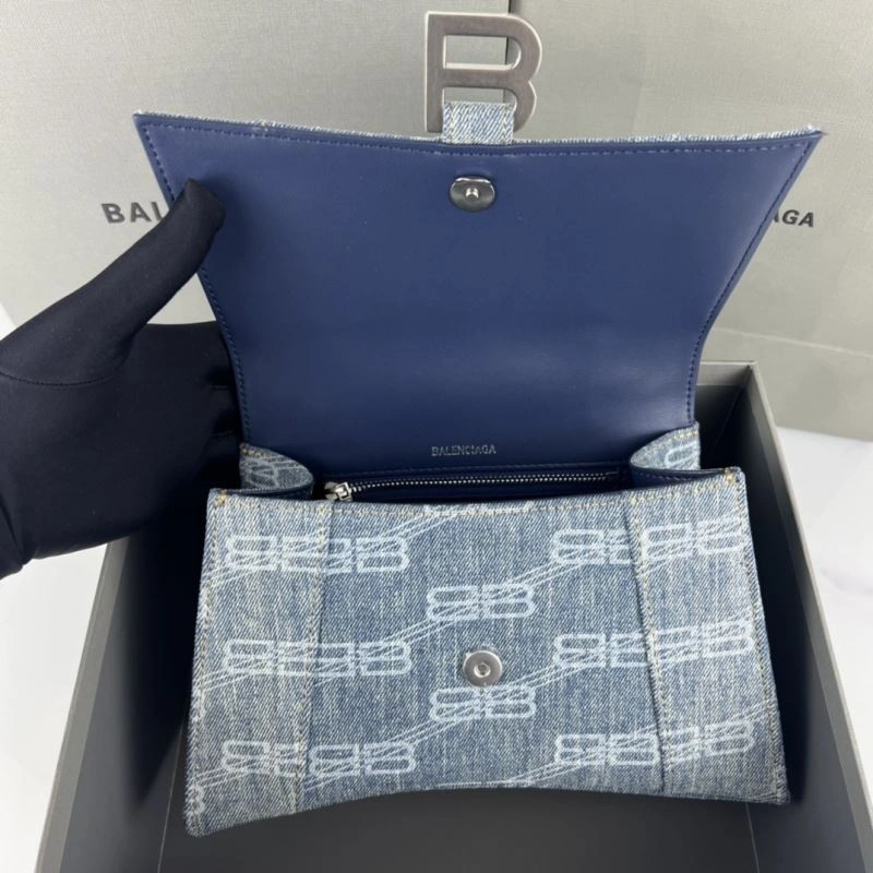 Cut-rate Balenciaga Hourglass Denim Blue Leather Bag - Chic Crescent Design
