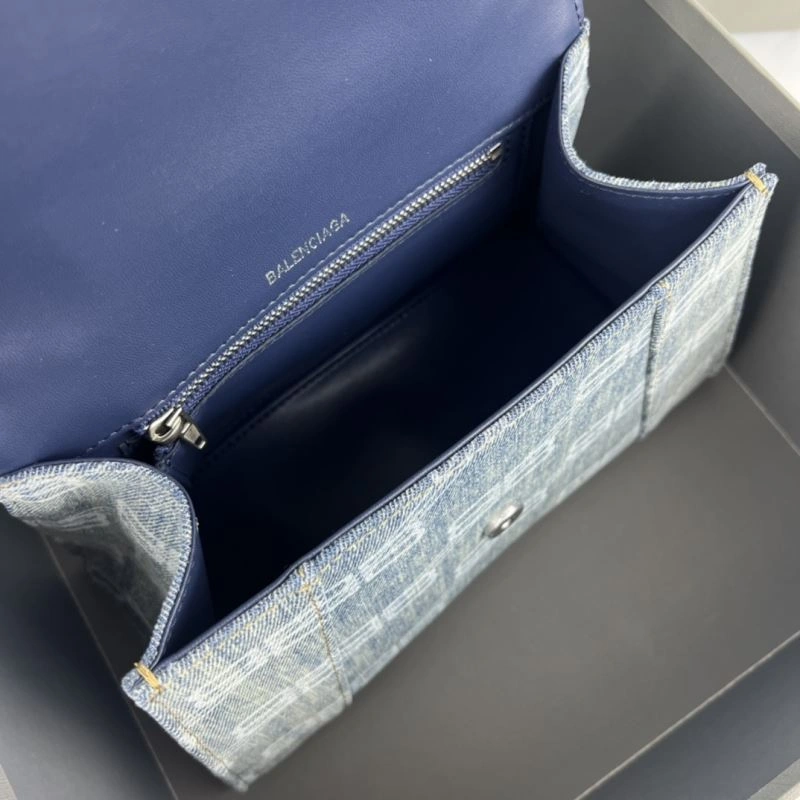 Cut-rate Balenciaga Hourglass Denim Blue Leather Bag - Chic Crescent Design