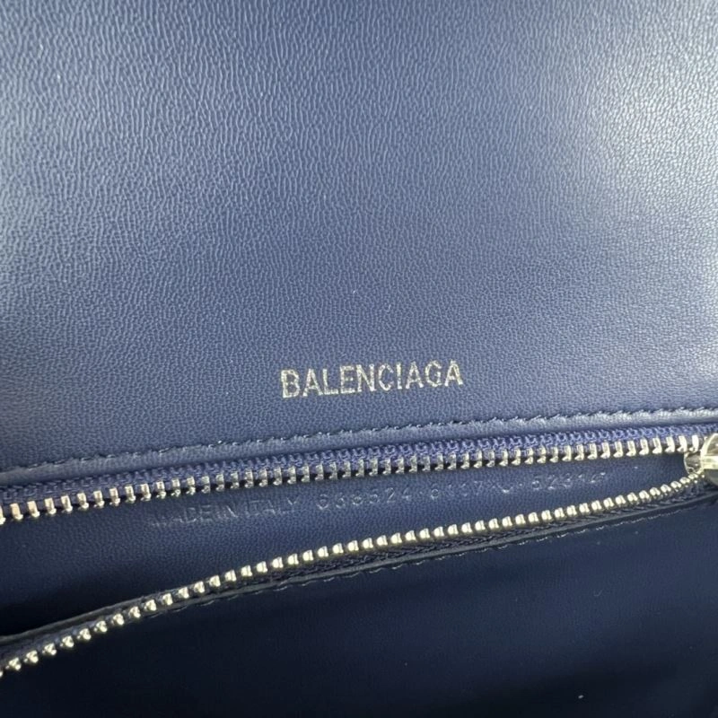 Cut-rate Balenciaga Hourglass Denim Blue Leather Bag - Chic Crescent Design