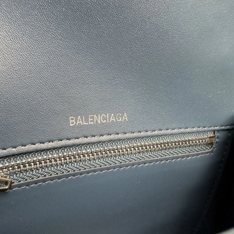 Reasonably priced Balenciaga Hourglass Gray Crocodile Pattern Bag with Silver Buckle