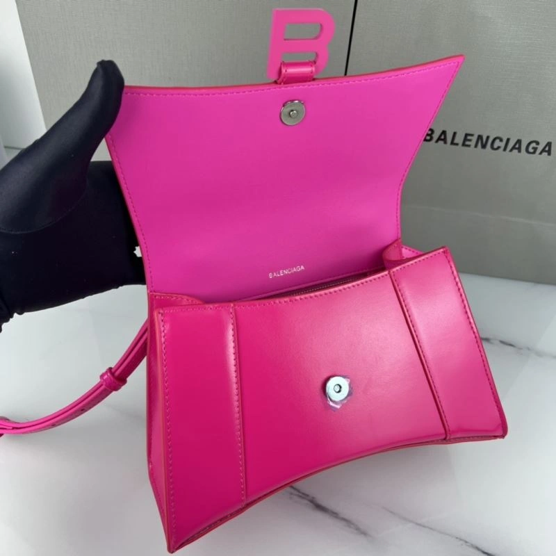 Official Balenciaga Hourglass Magenta Plain Bag - Iconic Design