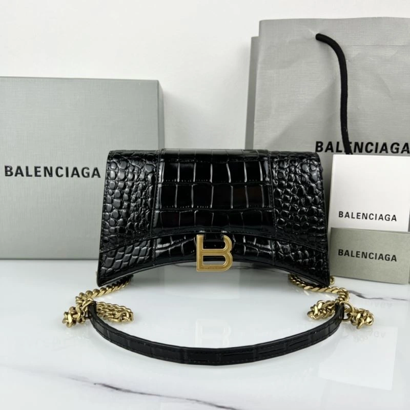 Balenciaga Hourglass Mini Chain Crossbody Bag - Chic Cowhide Design