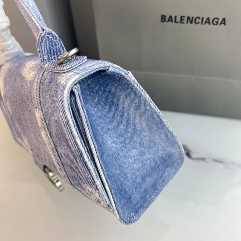 Budget-friendly Balenciaga Hourglass Small Denim Bag - Unique Curved Design
