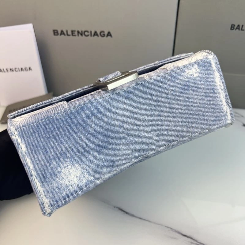 Budget-friendly Balenciaga Hourglass Small Denim Bag - Unique Curved Design