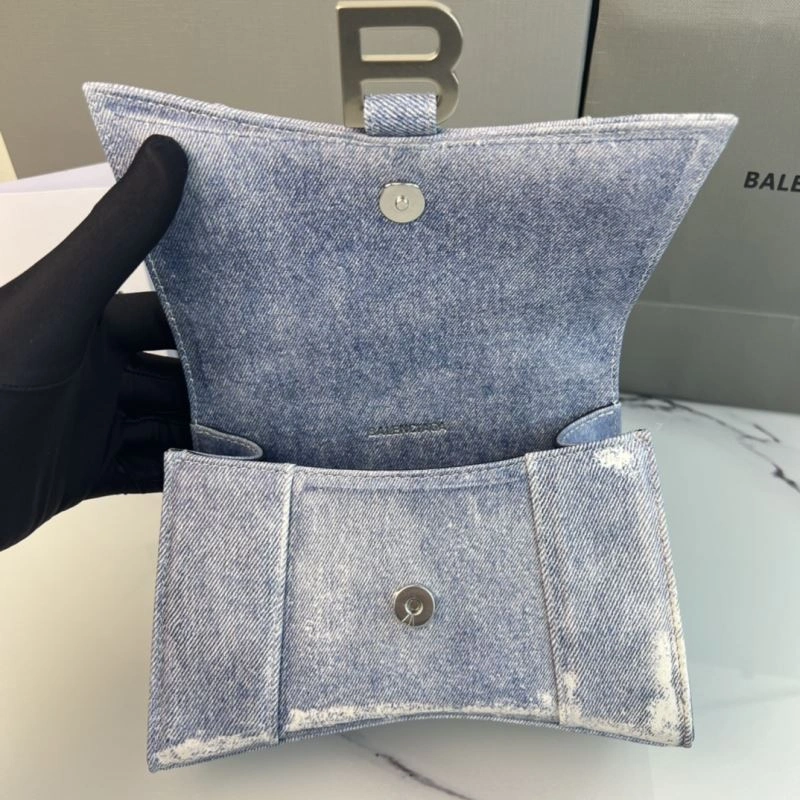 Budget-friendly Balenciaga Hourglass Small Denim Bag - Unique Curved Design