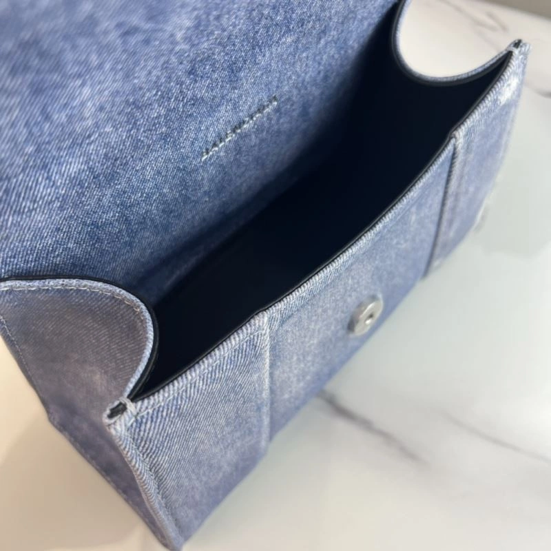 Budget-friendly Balenciaga Hourglass Small Denim Bag - Unique Curved Design