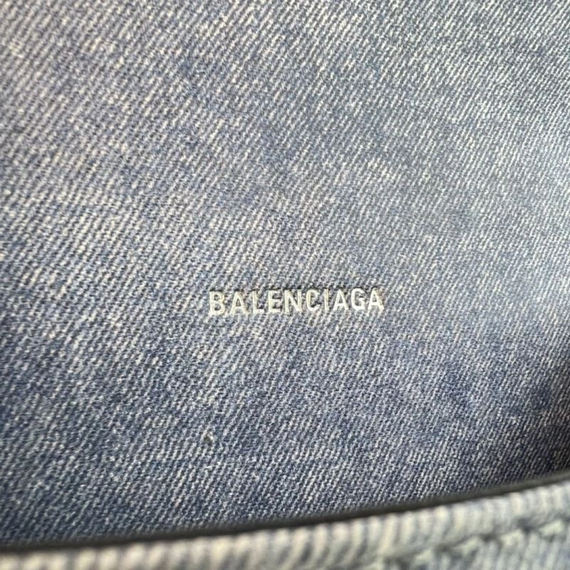 Budget-friendly Balenciaga Hourglass Small Denim Bag - Unique Curved Design