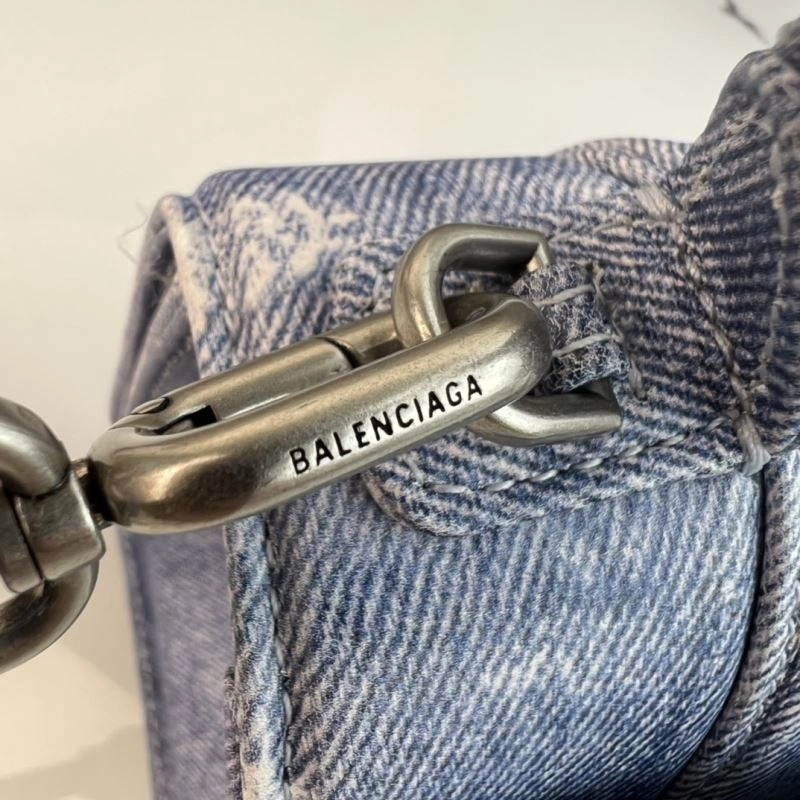 Budget-friendly Balenciaga Hourglass Small Denim Bag - Unique Curved Design