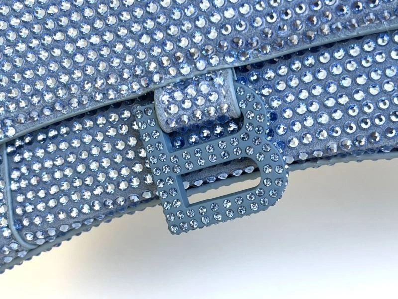 Accurate model Balenciaga Hourglass Water Blue Rhinestone Bag