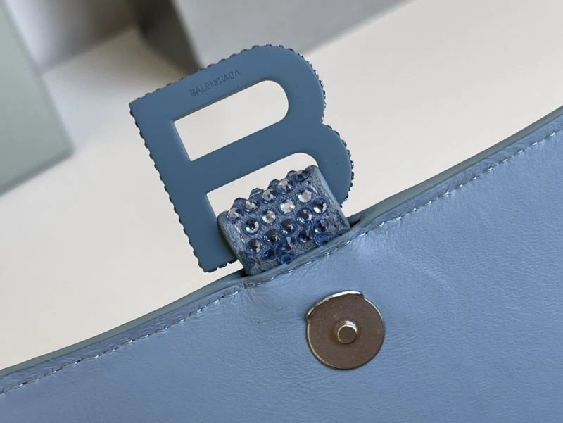 Accurate model Balenciaga Hourglass Water Blue Rhinestone Bag