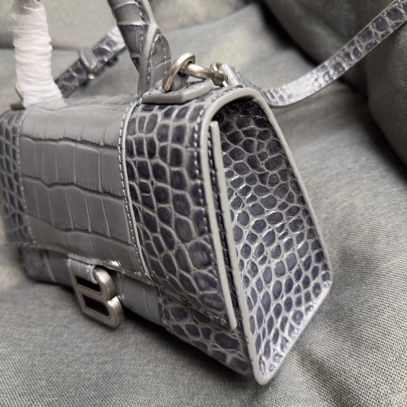 Perfect replica Balenciaga Hourglass XS Bag - Carbon Gray Crocodile Pattern