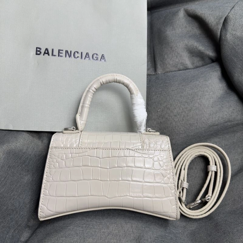 Real Balenciaga Hourglass XS Bag - Gray-White Crocodile Design