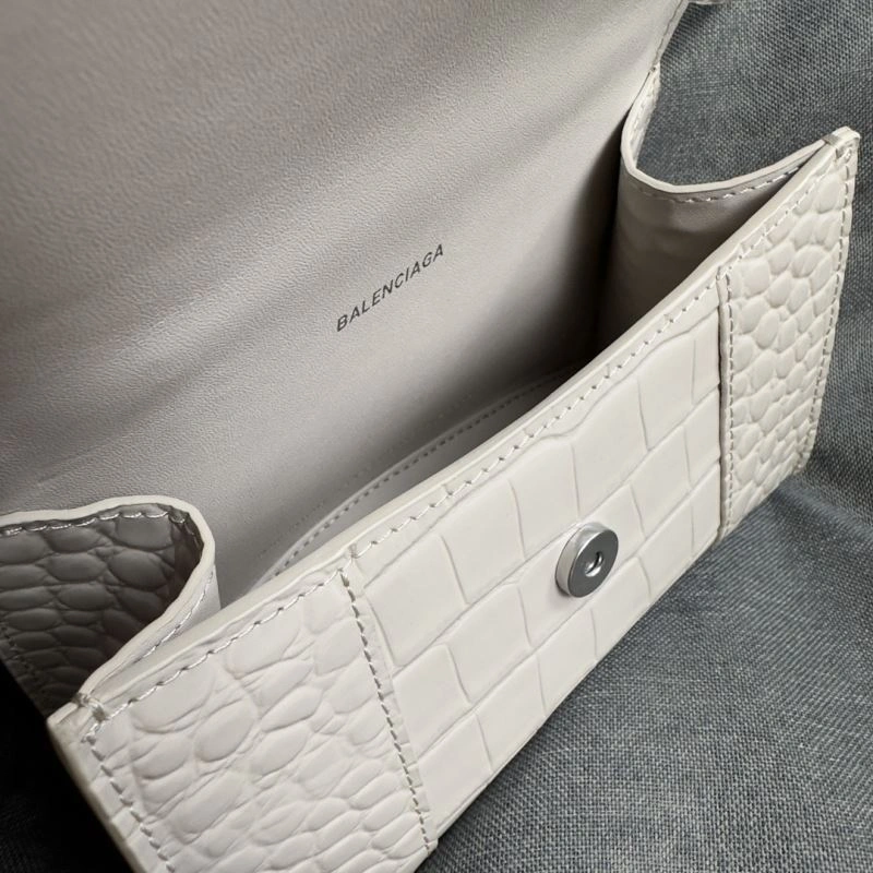 Real Balenciaga Hourglass XS Bag - Gray-White Crocodile Design
