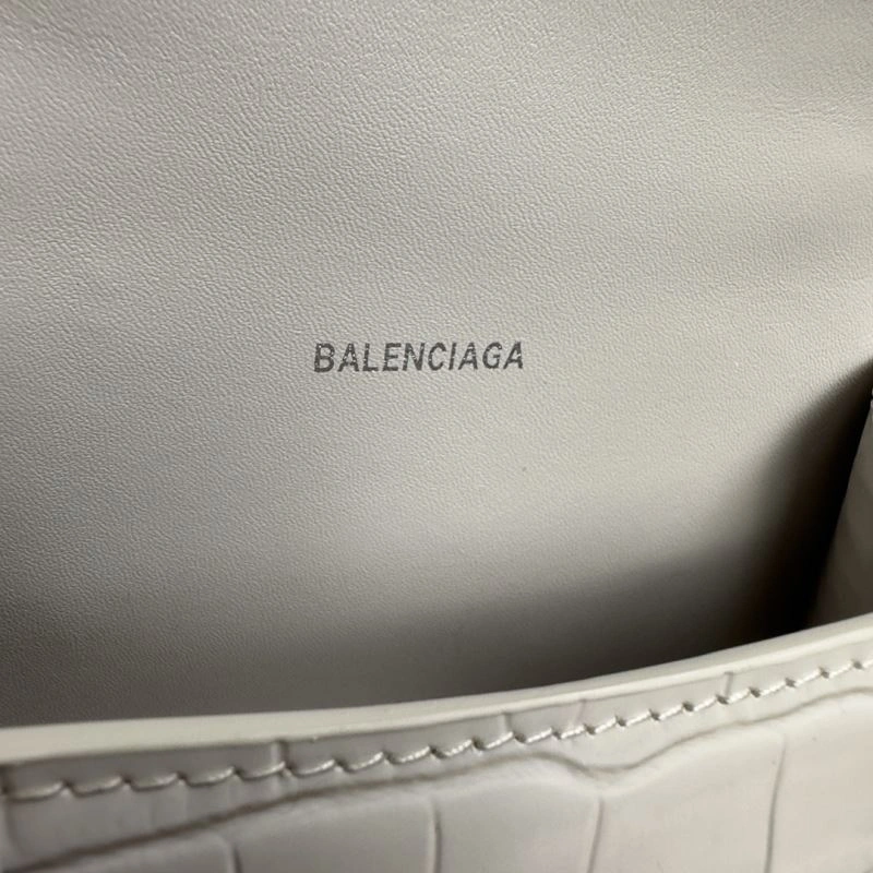 Real Balenciaga Hourglass XS Bag - Gray-White Crocodile Design