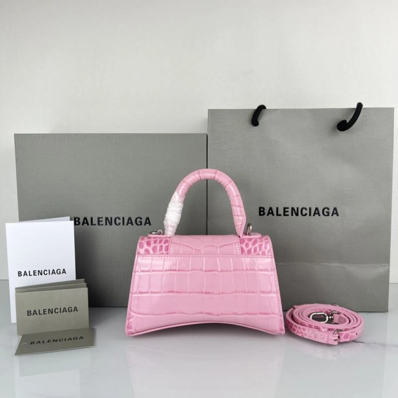 Balenciaga Hourglass XS Cherry Blossom Pink Crocodile Bag