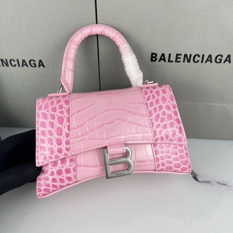 Affordable Balenciaga Hourglass XS Cherry Blossom Pink Crocodile Bag