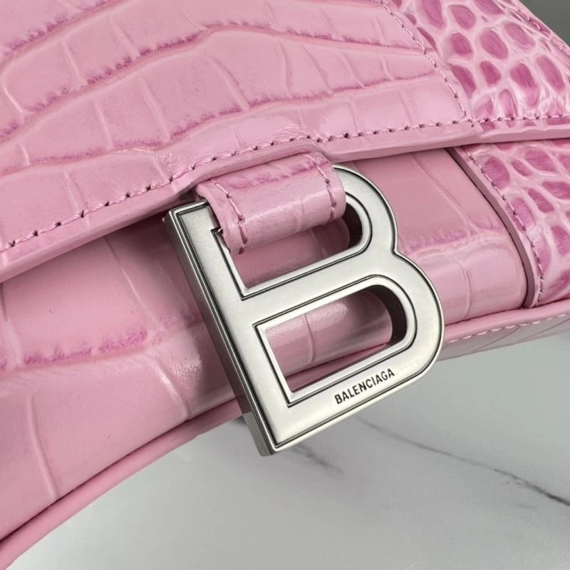 Affordable Balenciaga Hourglass XS Cherry Blossom Pink Crocodile Bag