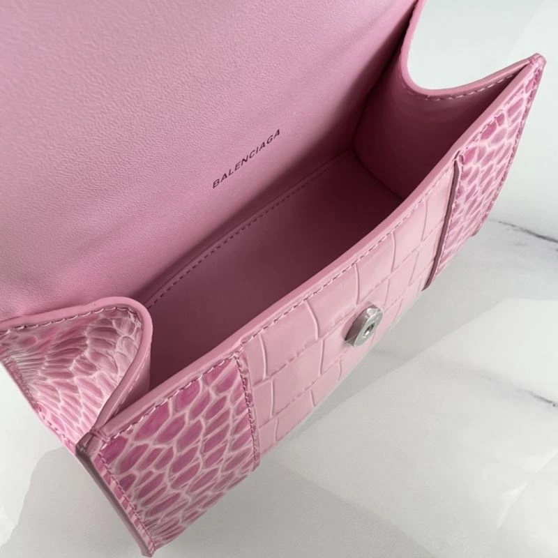Affordable Balenciaga Hourglass XS Cherry Blossom Pink Crocodile Bag