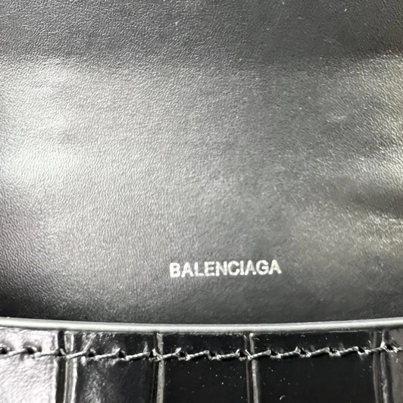 High accuracy Balenciaga Hourglass XS Crocodile Pattern Bag with Silver Buckle