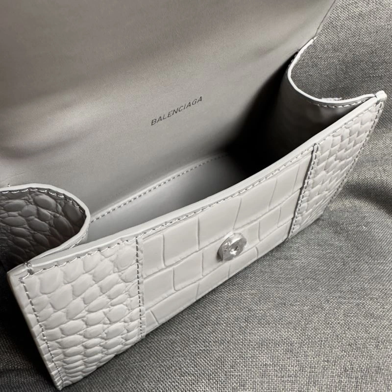 Indistinguishable Balenciaga Hourglass XS Crocodile Pattern Bag with Silver Buckle