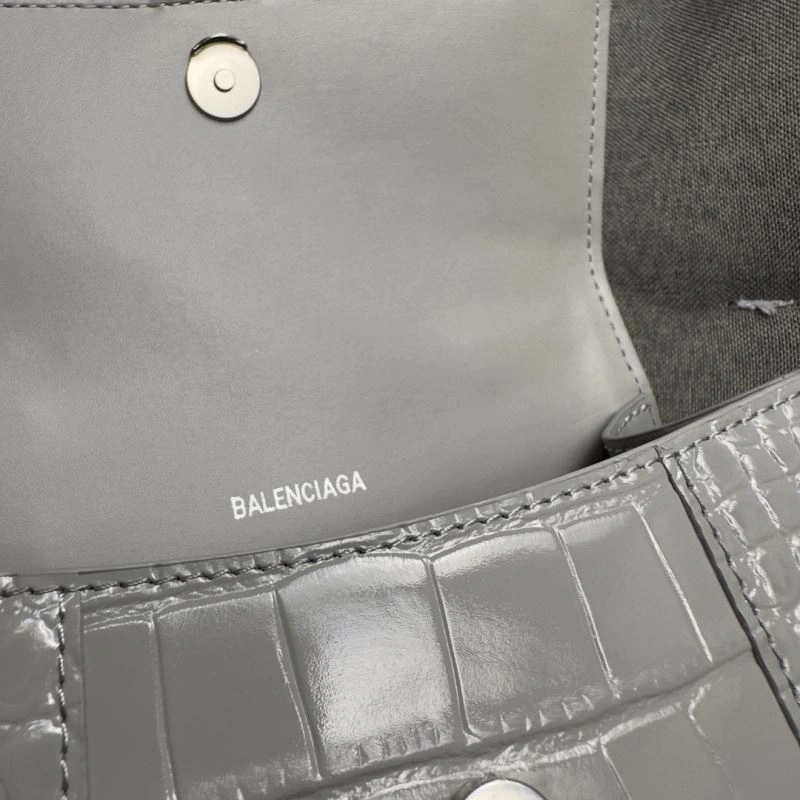 Indistinguishable Balenciaga Hourglass XS Crocodile Pattern Bag with Silver Buckle