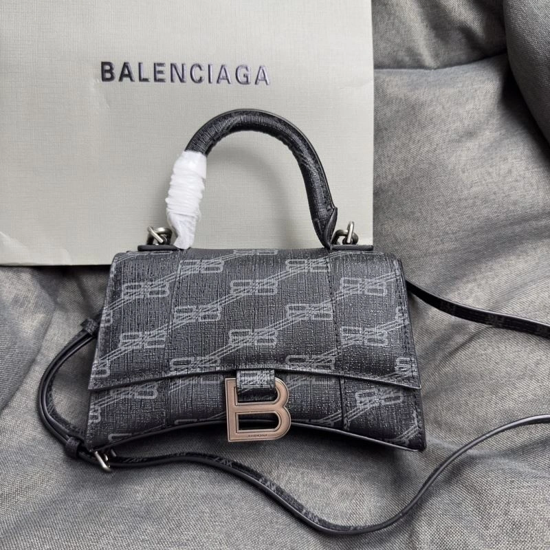 Balenciaga Hourglass XS Moonbag - Black Silver Buckle