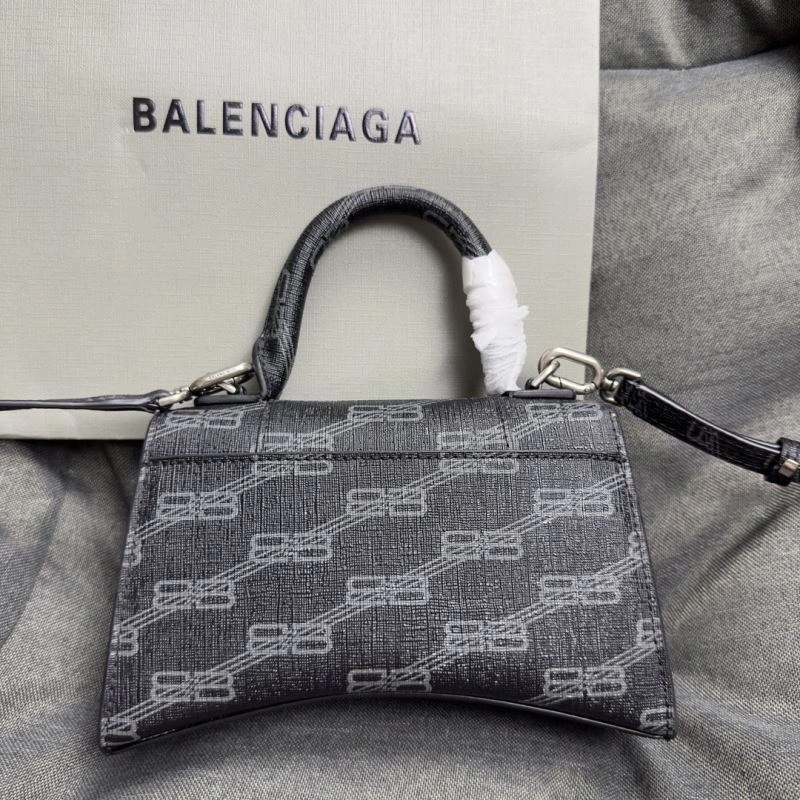 Real Balenciaga Hourglass XS Moonbag - Black Silver Buckle