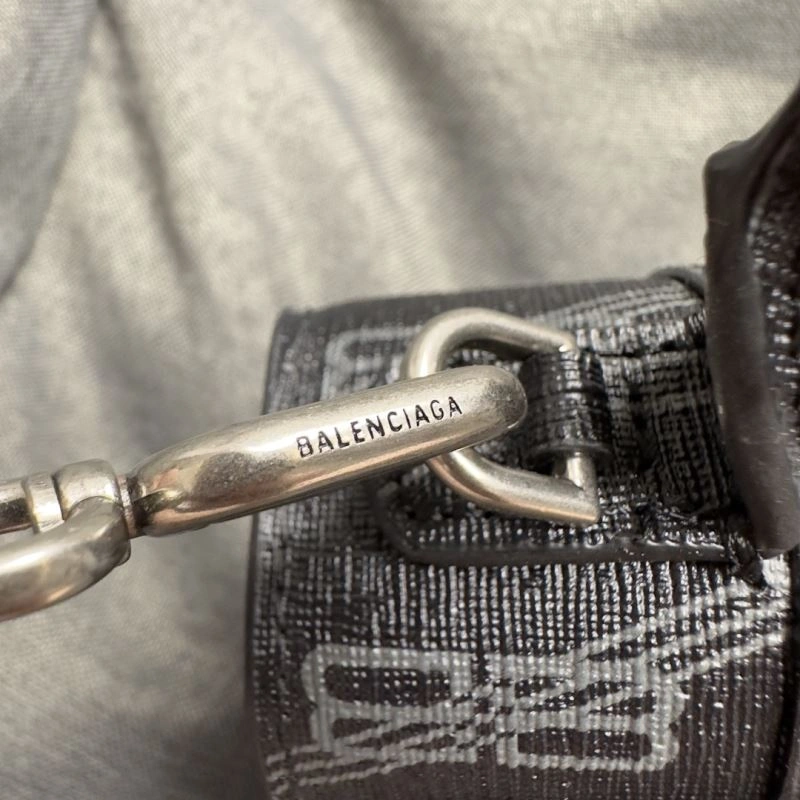 Real Balenciaga Hourglass XS Moonbag - Black Silver Buckle