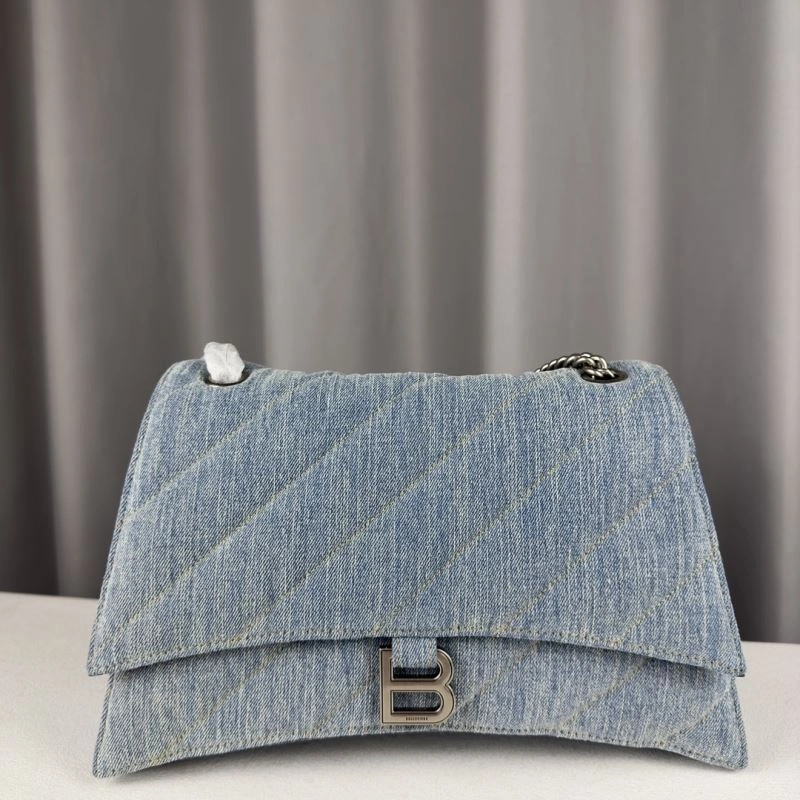 Perfect replica Balenciaga Iconic Arc Quilted Denim Crush Bag with Silver Buckle