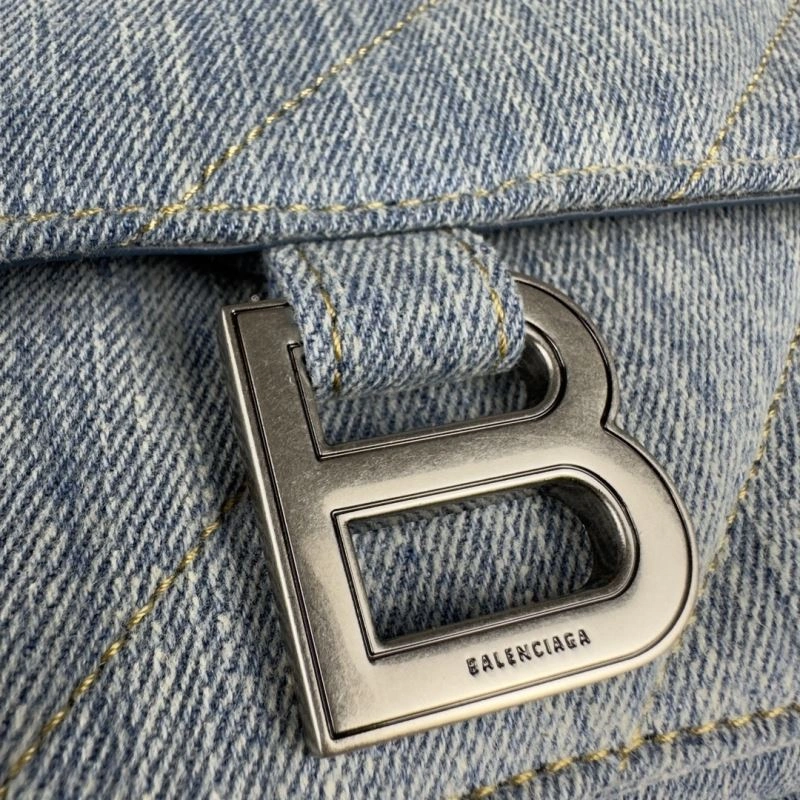 Perfect replica Balenciaga Iconic Arc Quilted Denim Crush Bag with Silver Buckle