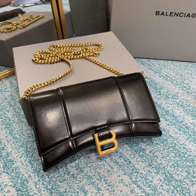 Balenciaga Iconic Hourglass Chain Bag with Gold Buckle