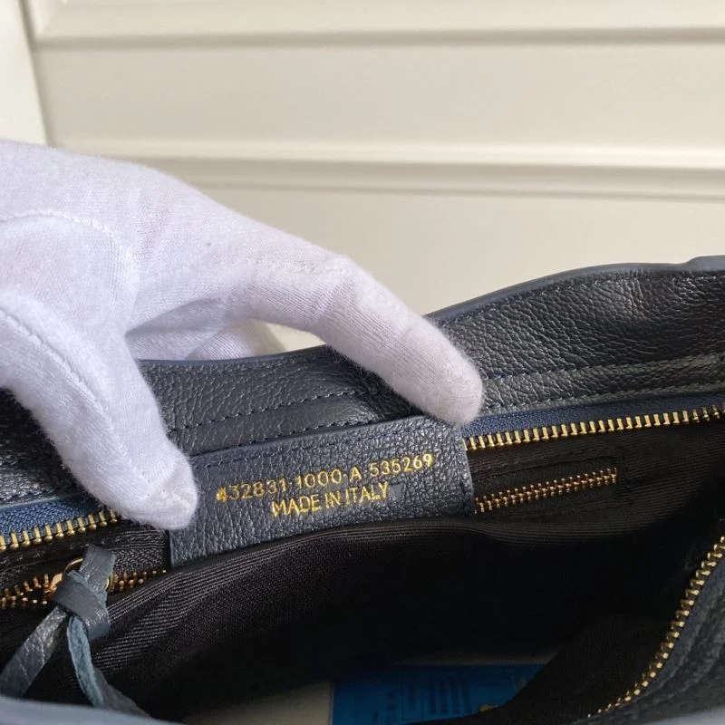 Factory-made Balenciaga Italian Goat Leather Motorcycle Bag - Royal Blue with Gold Buckle