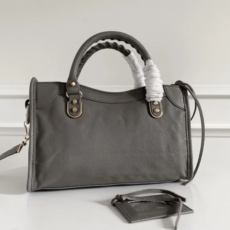 Discounted Balenciaga Italian Goat Leather Motorcycle Bag with Gold Studs
