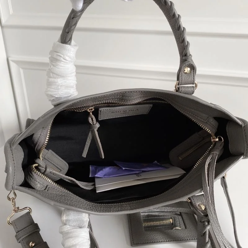 Discounted Balenciaga Italian Goat Leather Motorcycle Bag with Gold Studs