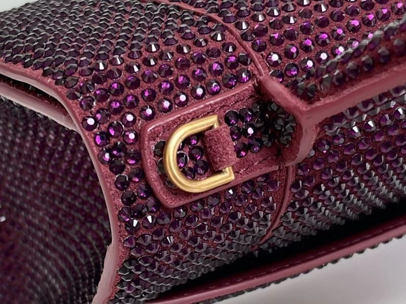 Legit Balenciaga Jujube Red Hourglass Diamond Bag - Luxe Elegance