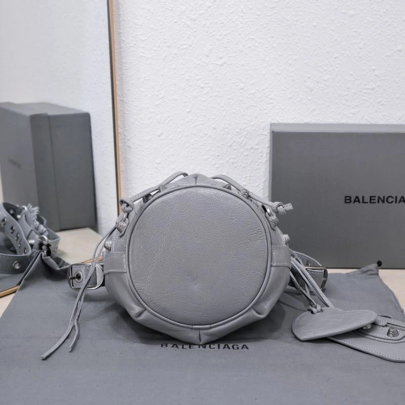 Precise copy Balenciaga Le Cagole Chic Cracked Lambskin Bucket Bag