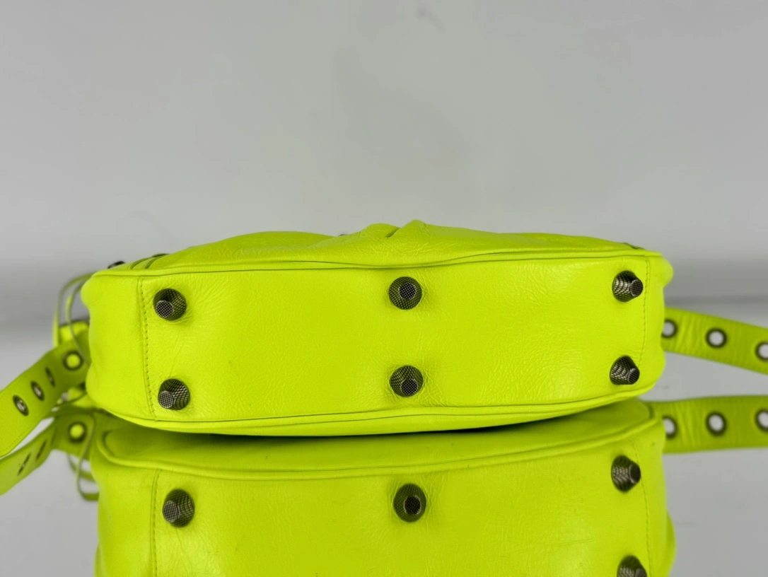 Low-cost Balenciaga Le Cagole Crescent Dumpling Bag in Fluorescent Green