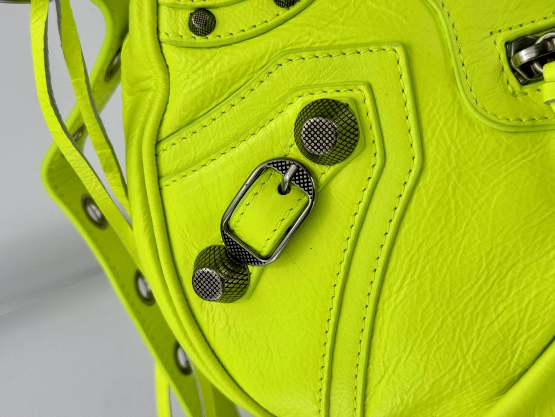 Low-cost Balenciaga Le Cagole Crescent Dumpling Bag in Fluorescent Green
