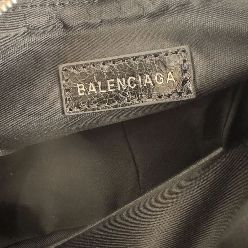 Genuine Balenciaga Le Cagole Dark Blue Denim Half-Moon Shoulder Bag