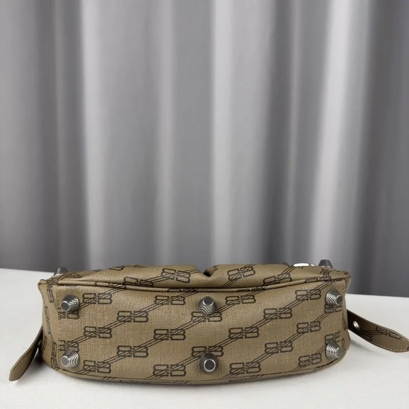 Official Balenciaga Le Cagole Half-Moon Bag - Brown Old Flower Edition