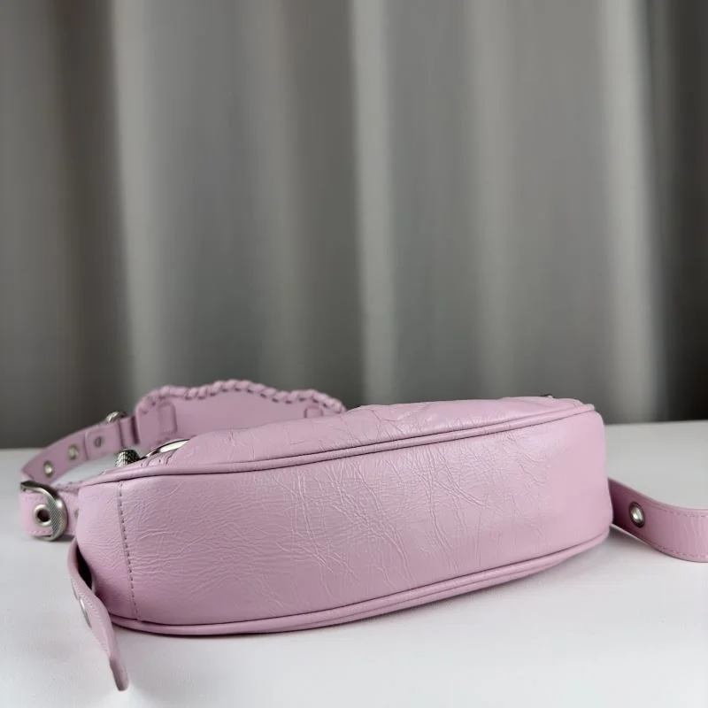 Value-priced Balenciaga Le Cagole Half-Moon Crossbody Bag with Heart Mirror