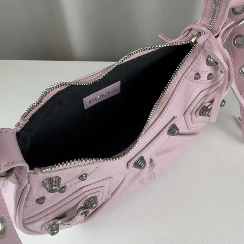 Value-priced Balenciaga Le Cagole Half-Moon Crossbody Bag with Heart Mirror